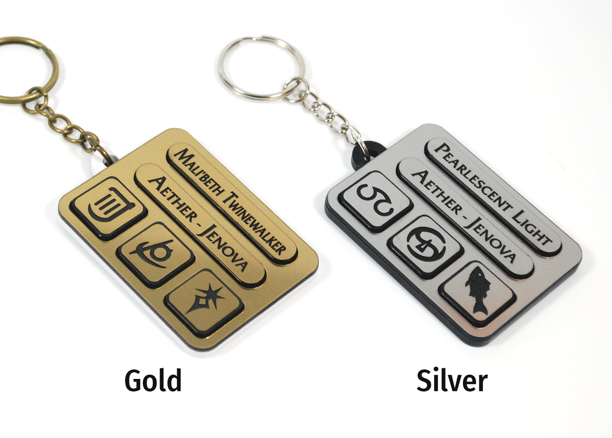 FF Adhered (non swap) Custom Character ID Plate Keychain with Portrait ...