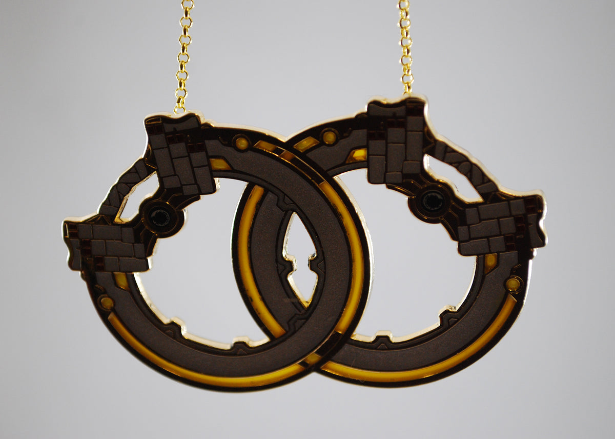 Mio's Moonblades as a Necklace Keychain or Pin Metal and Enamel – Clinkorz