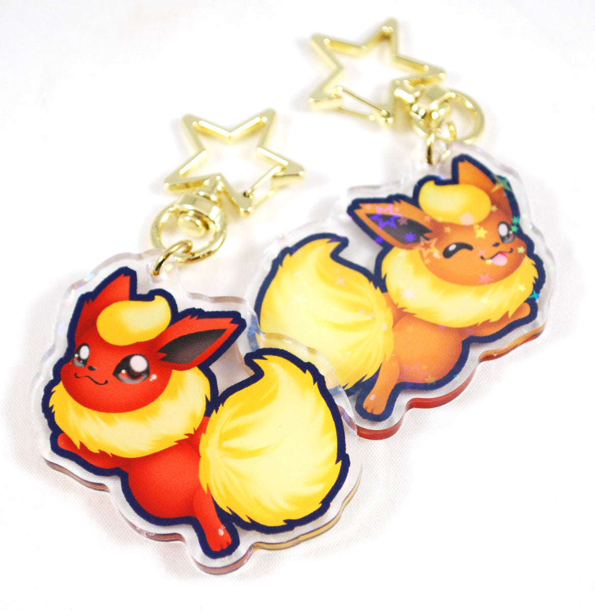 Flareon Chibi Fanart Keychain – Clinkorz