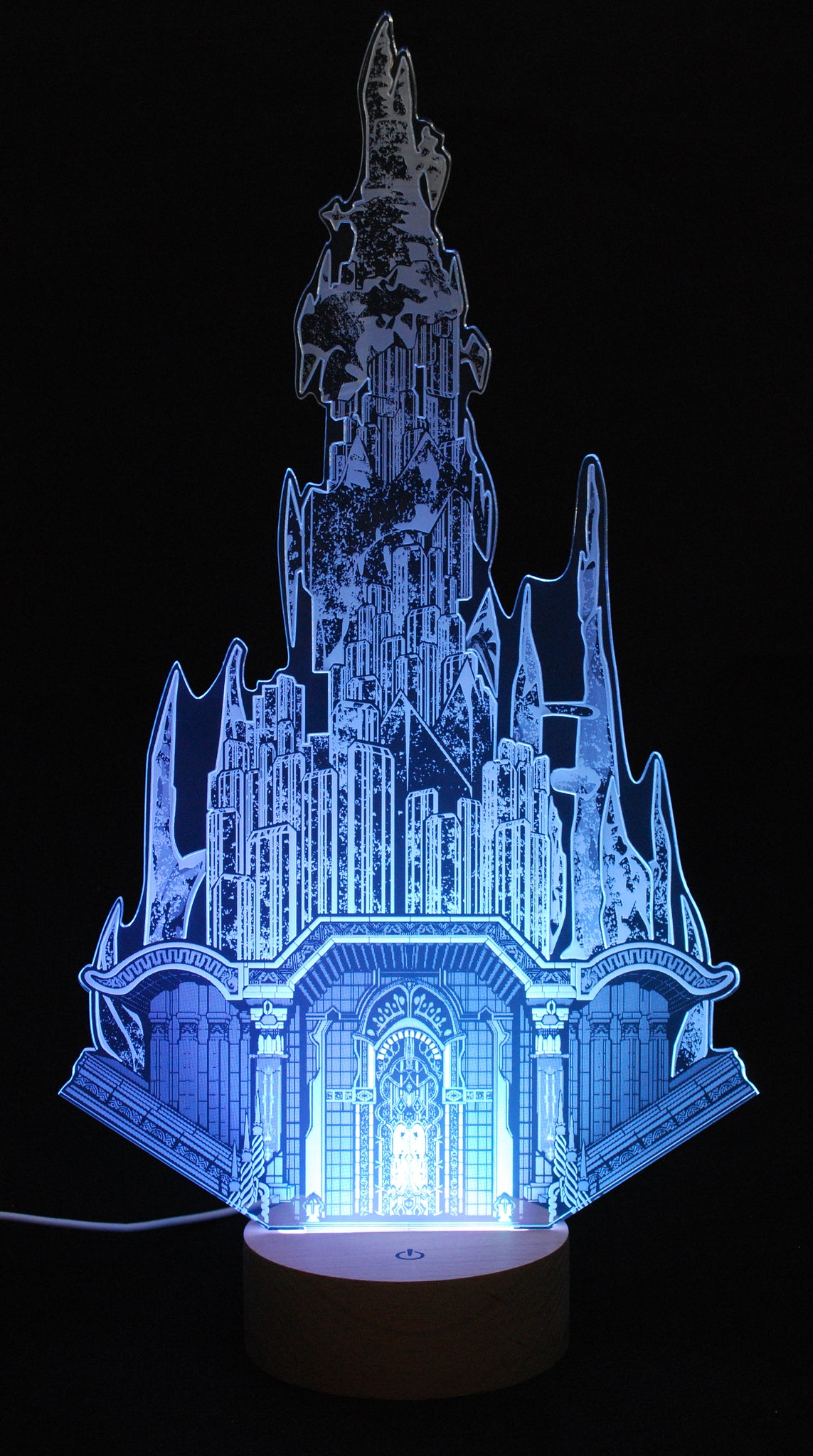 Retired FFXIV Crystal Tower Acrylic Light Display with LED Color Chang ...